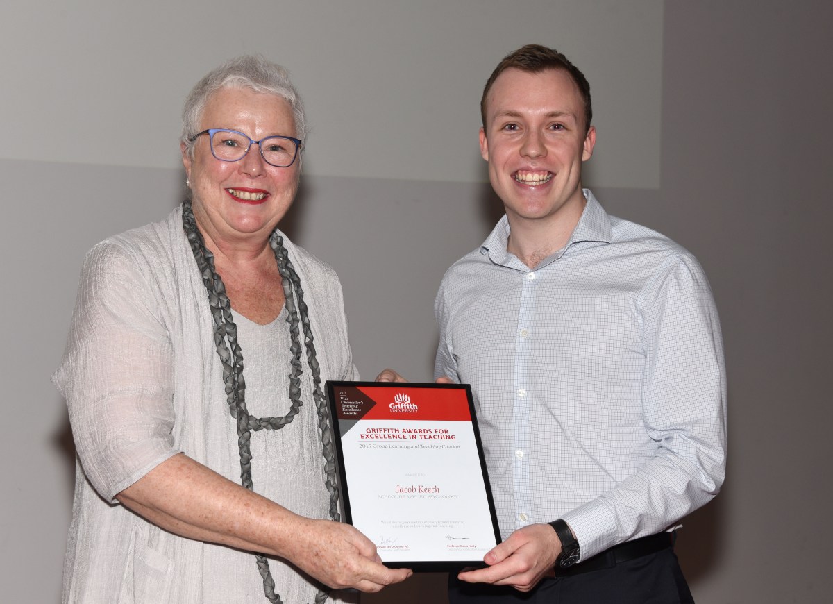 Jacob Keech receives Learning and Teaching Citation at the Griffith ...
