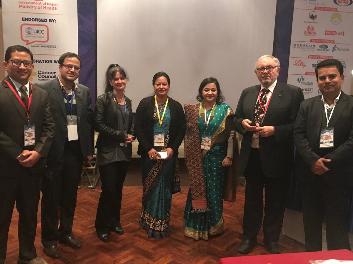 Dr Kyra Hamilton visiting Nepal presenting at the International Cancer ...