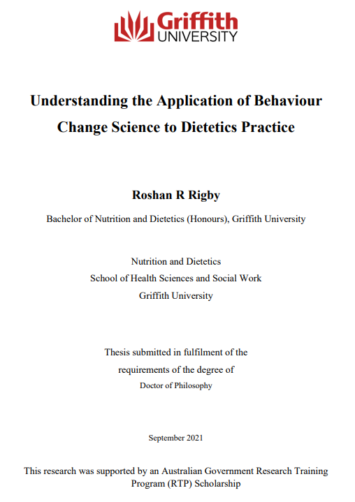 Award of Excellence in a Research Thesis – Dr Roshan Rigby – HaPI Research Lab